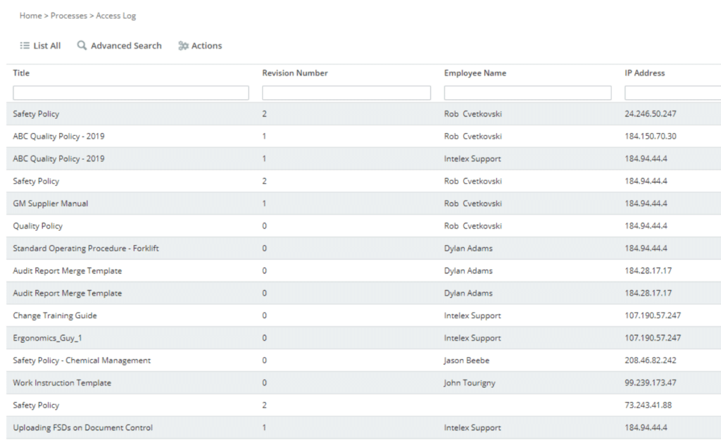 Document Control Software | Intelex